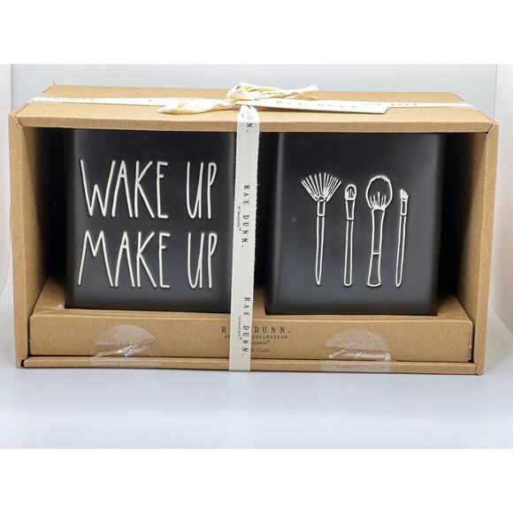 Rae Dunn | Dining | Rae Dunn Wake Up Make Up Set In Black | Poshmark